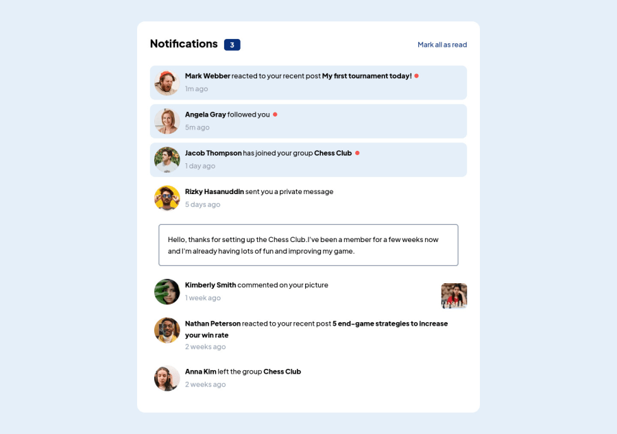 Frontend Mentor Notifications Page Coding Challenge Solution
