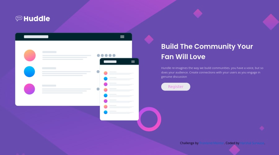 Frontend Mentor Responsive Huddle Landing Page By Using The Flexbox In Css Coding Challenge