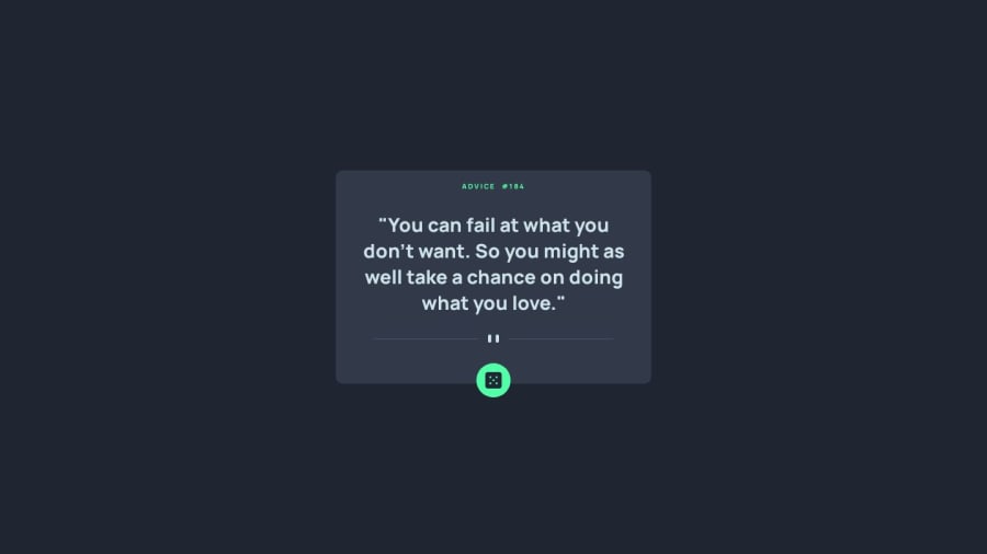 Frontend Mentor Advice Generator App Using Html Css React And Deployed Using React Coding