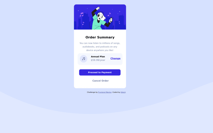 Frontend Mentor Order Summary Component Using Html And Css Coding Challenge Solution