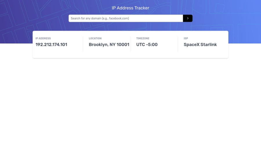 Frontend Mentor Ip Address Tracker With React And Tailwindcss Coding Challenge Solution