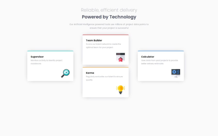 Frontend Mentor Four Card Feature Section Using Css Grid Coding