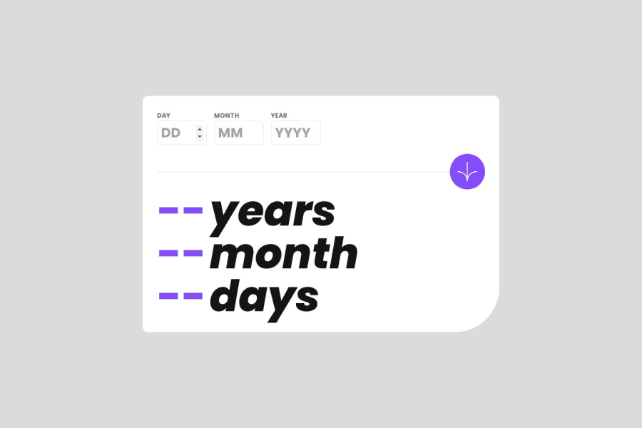 Frontend Mentor Agecalculator Usging Flexboxtailwindcss And Javascript Coding Challenge Solution