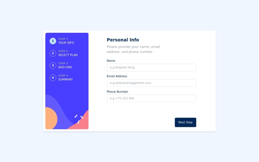 Frontend Mentor Multi Step Form Vue3 Pinia Tailwind Coding