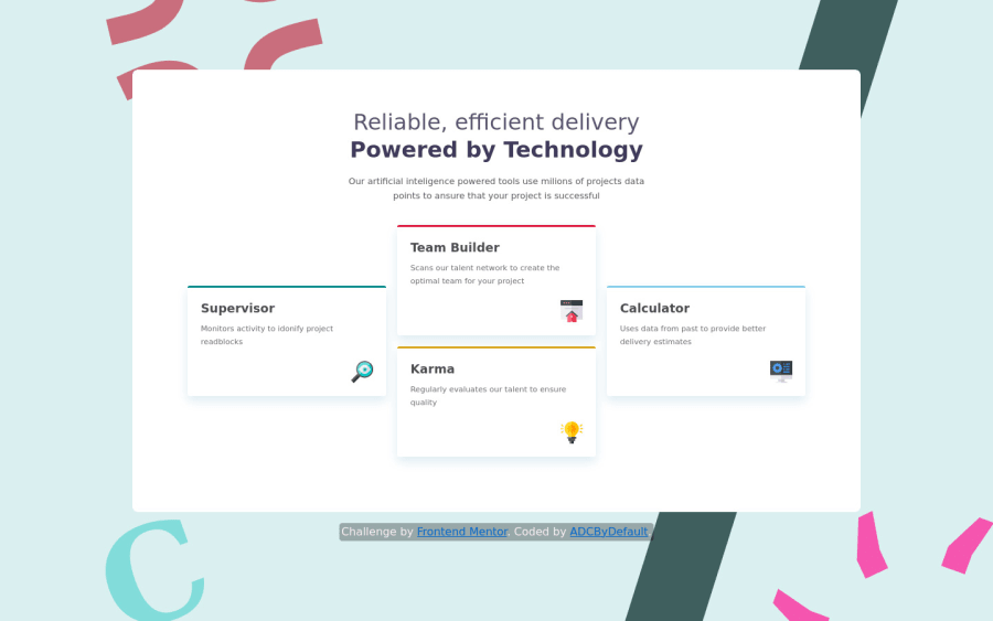 Frontend Mentor Responsive Four Card Feature Section Using Media