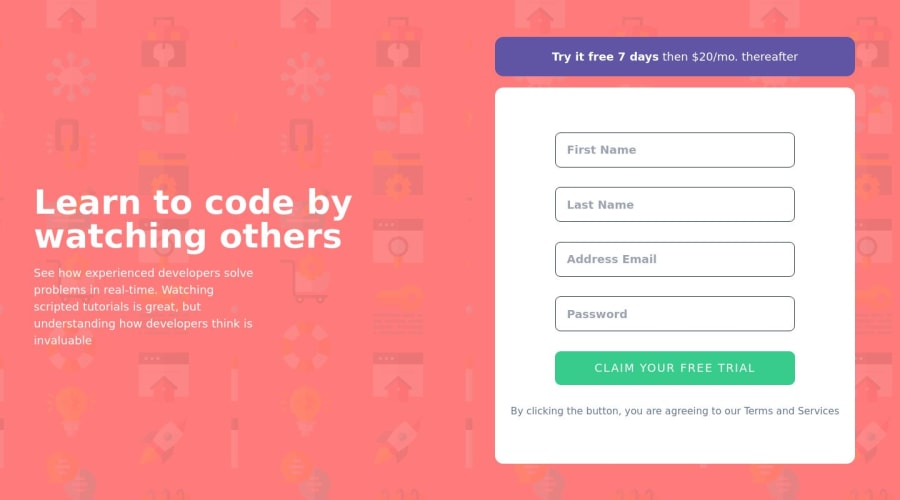 Frontend Mentor Intro Component With Signup Form Using React Tailwindcss Coding Challenge