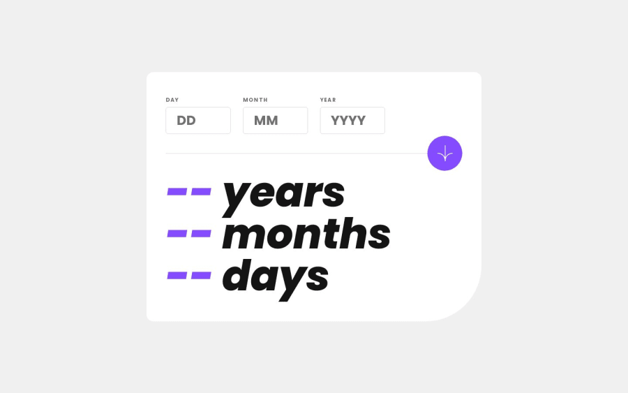 Frontend Mentor Age Calculator App Html Tailwind Css Js Coding