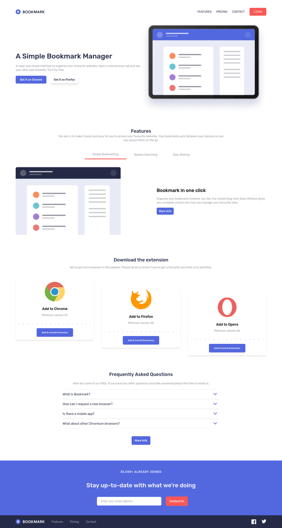 Frontend Mentor Responsive Bookmark Landing Page Using Tailwind Css
