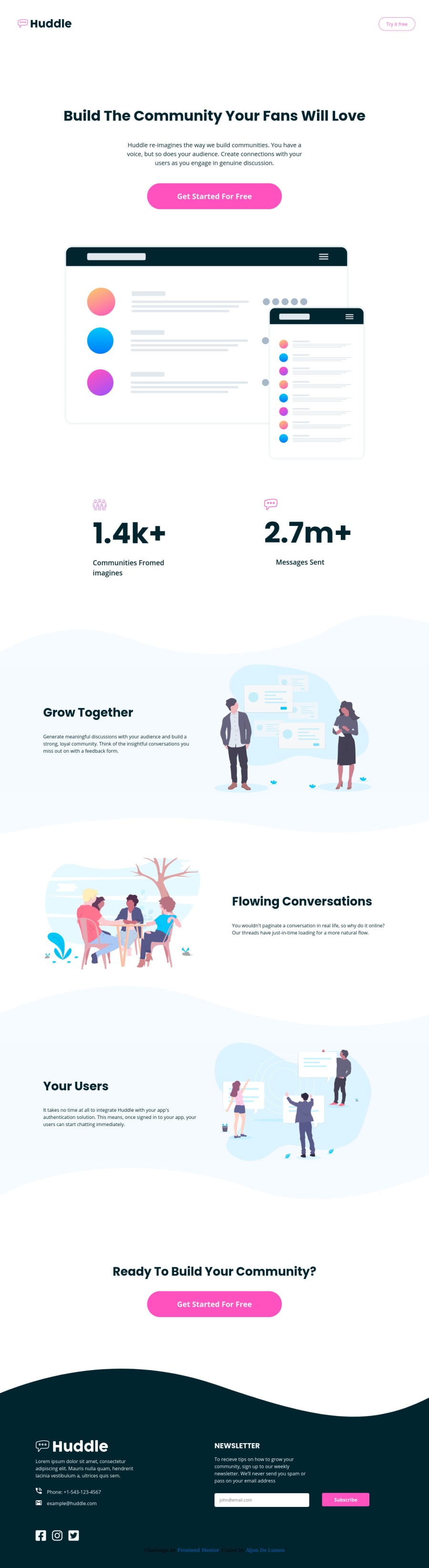 Frontend Mentor Huddle Landing Page Html Css Bem Methodology Coding Challenge Solution