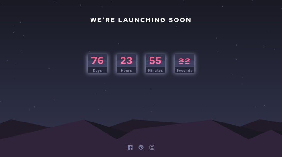 Frontend Mentor Launch Countdown Timer Main Coding Challenge Solution