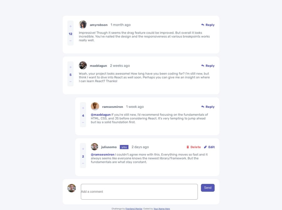 Frontend Mentor Html Css And Javascript Coding Challenge Solution 5079