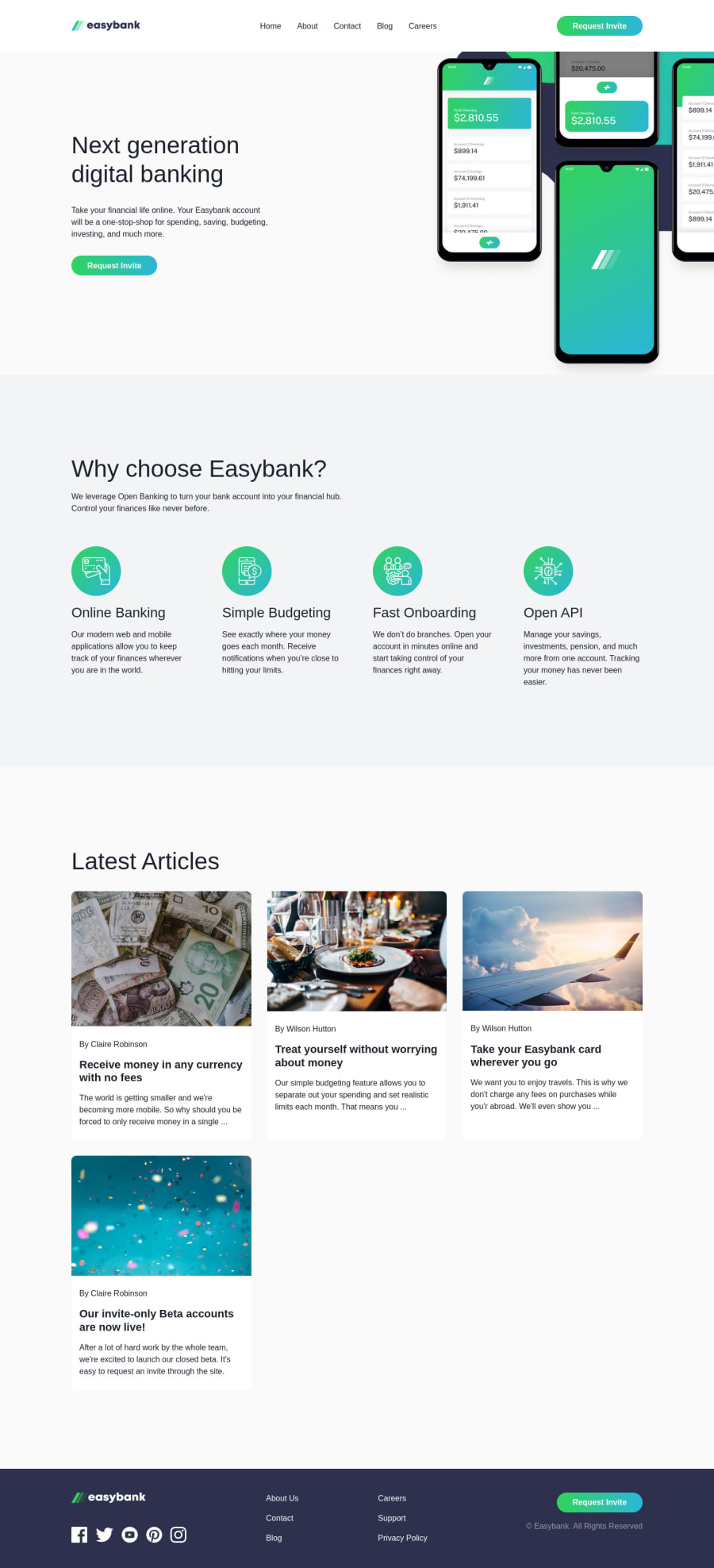 Frontend Mentor React And Chakra Ui Easybank Landing Page Coding