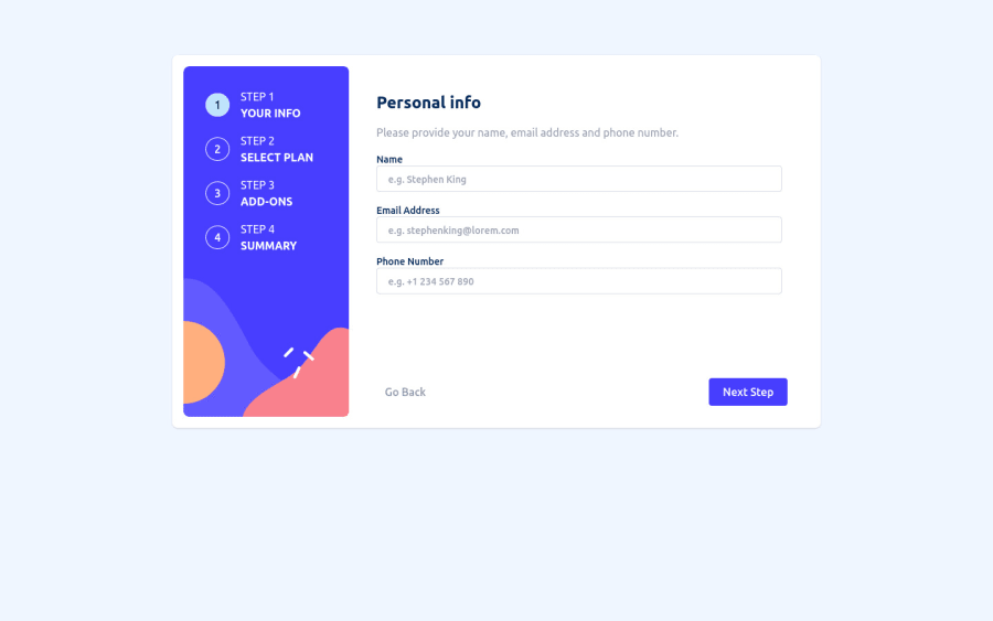 Frontend Mentor Multi Step Form With React Typescript And Tailwindcss Coding Challenge Solution