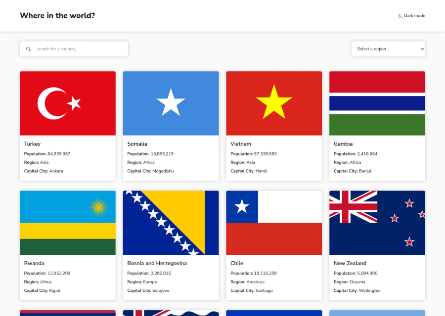 Frontend Mentor Rest Countries Front End Challenge Using React And