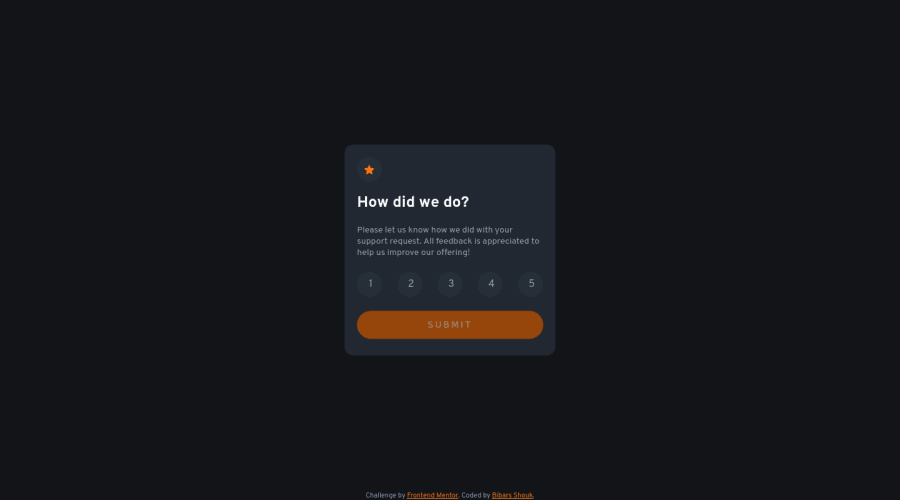 Frontend Mentor Interactive Rating Component Solution With Html Css Js Coding Challenge Solution