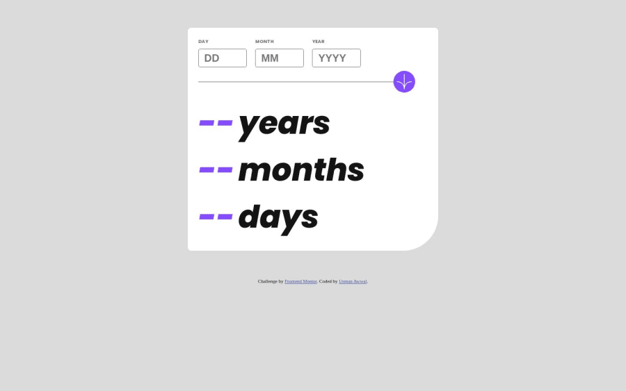 Frontend Mentor Age Calculator Using Html Css And Javascript Coding Challenge Solution