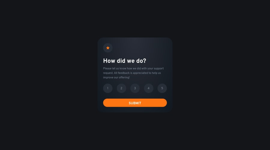 Frontend Mentor Interactive Rating Component Using Reactjs Coding Challenge Solution