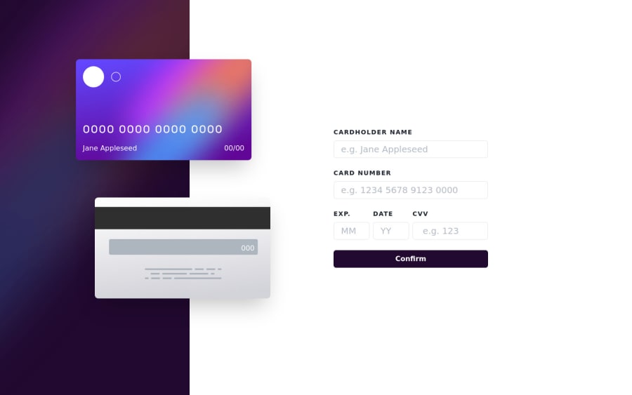 Frontend Mentor Interactive Card Details Form Using Reactjs Chakraui