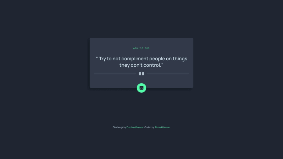 Frontend Mentor Advice Generator App Coding Challenge Solution