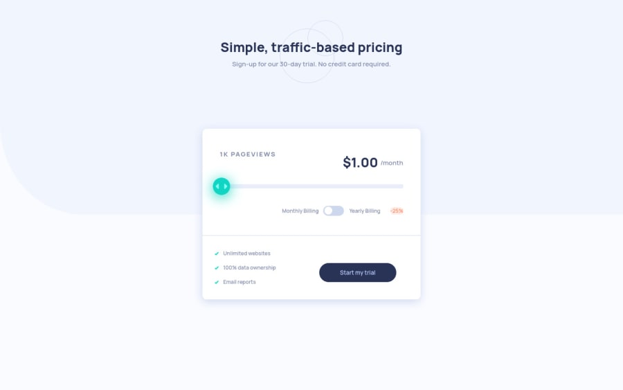 Frontend Mentor Interactive Pricing Component ️ Coding Challenge Solution