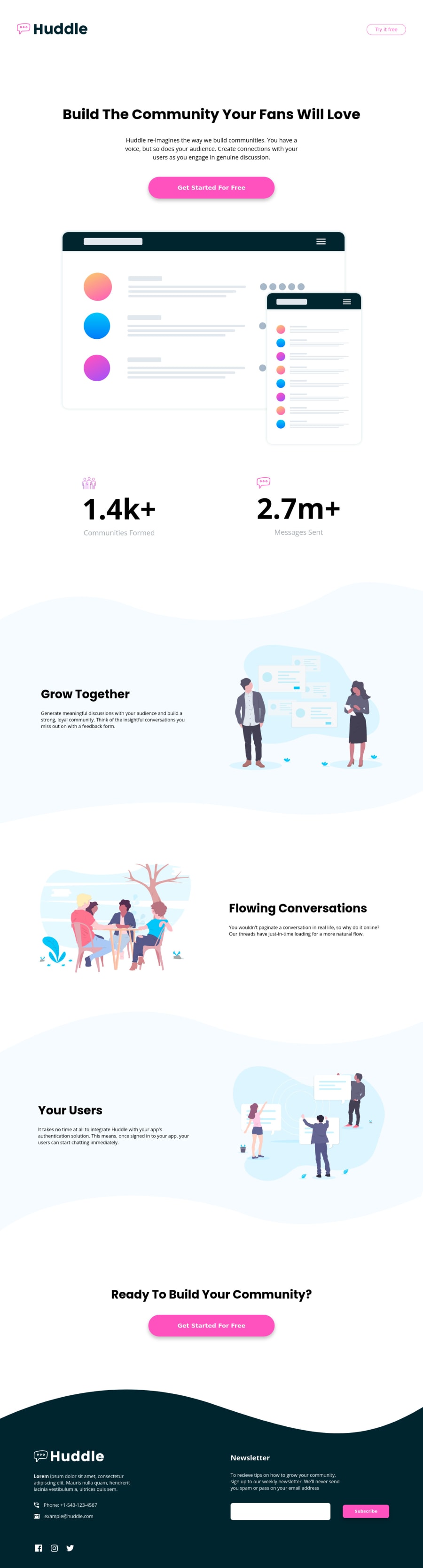 Frontend Mentor Huddle Landing Page Using Sass Coding Challenge Solution