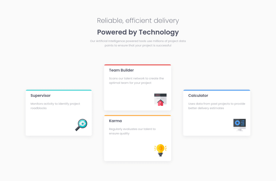 Frontend Mentor Four Card Feature In A Diamond Layout Using Flexbox Coding Challenge Solution