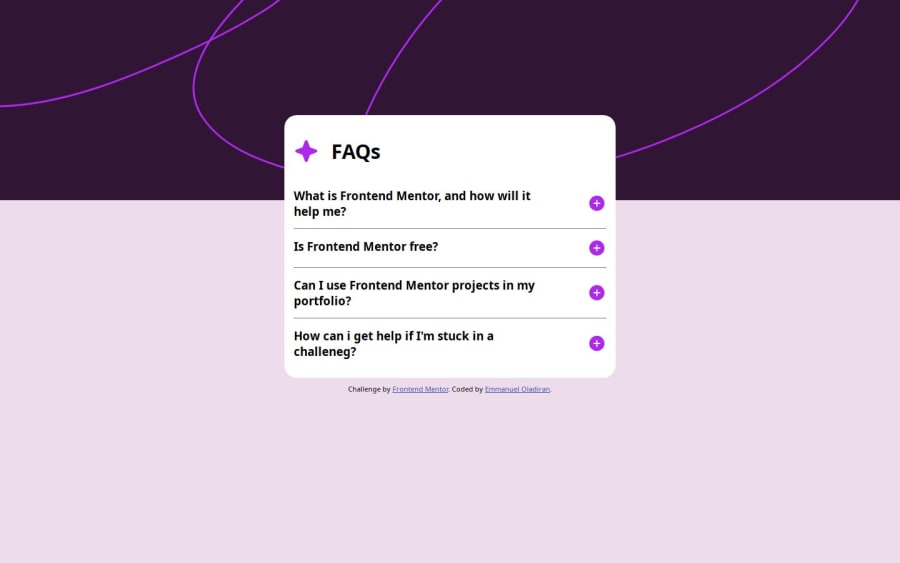 Frontend Mentor Responsive Faq Accordion Using Html Css And Javascript Coding Challenge Solution