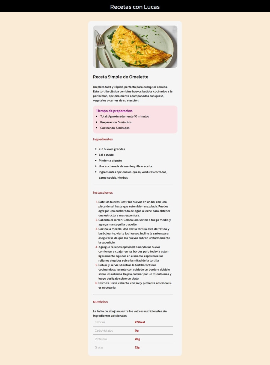 Frontend Mentor Omelette Recipe With Css Coding Challenge Solution