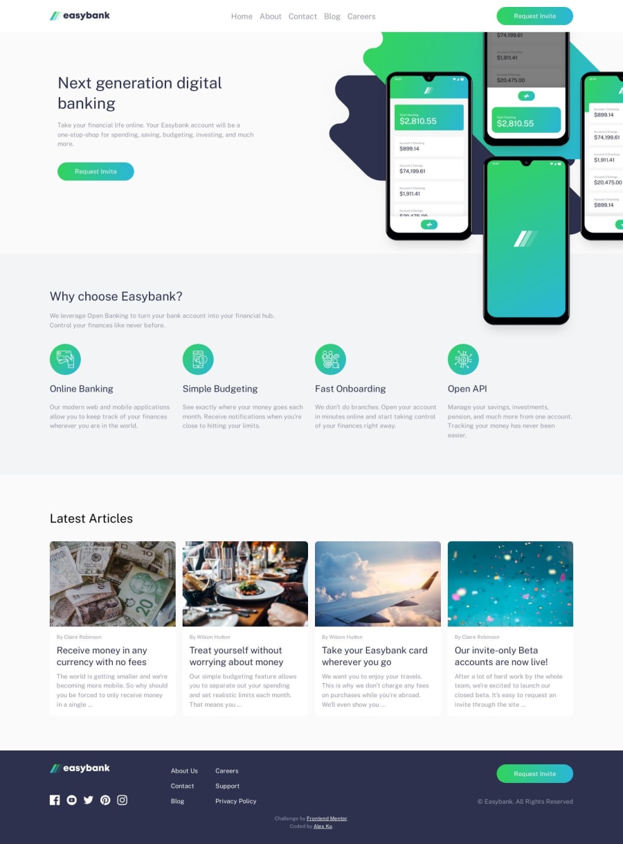 Frontend Mentor Easybank Landing Page Challenge Coding Challenge Solution