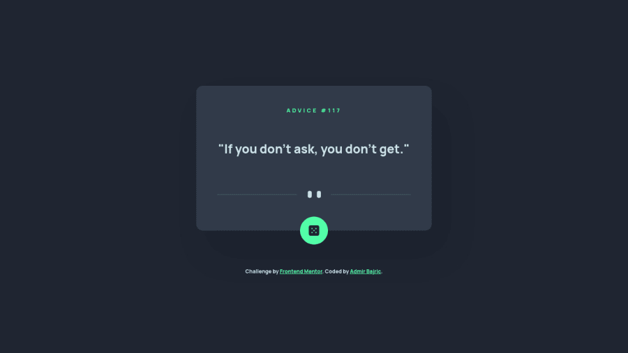 Frontend Mentor Advice Generator App Coding Challenge Solution