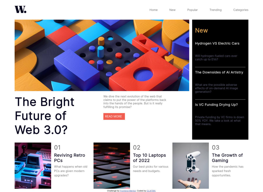 Frontend Mentor Responsive News Homepage Using Css Grid And Flexbox