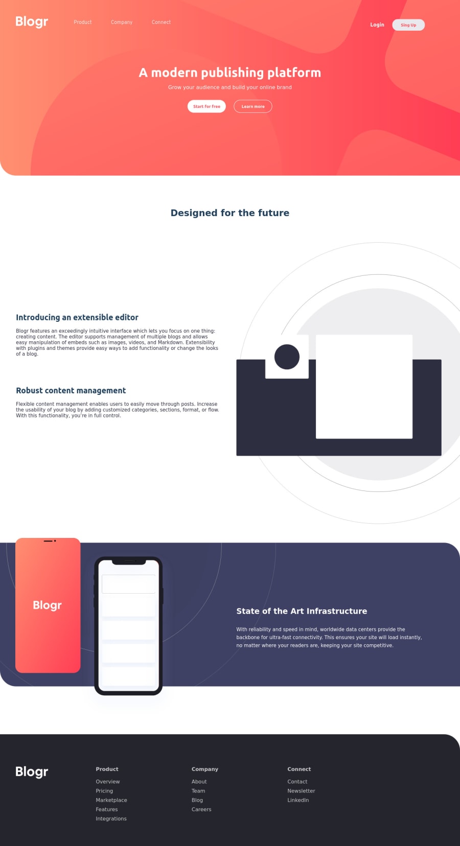 Frontend Mentor | blogr landing page coding challenge solution Frontend Mentor | blogr landing page coding challenge solution