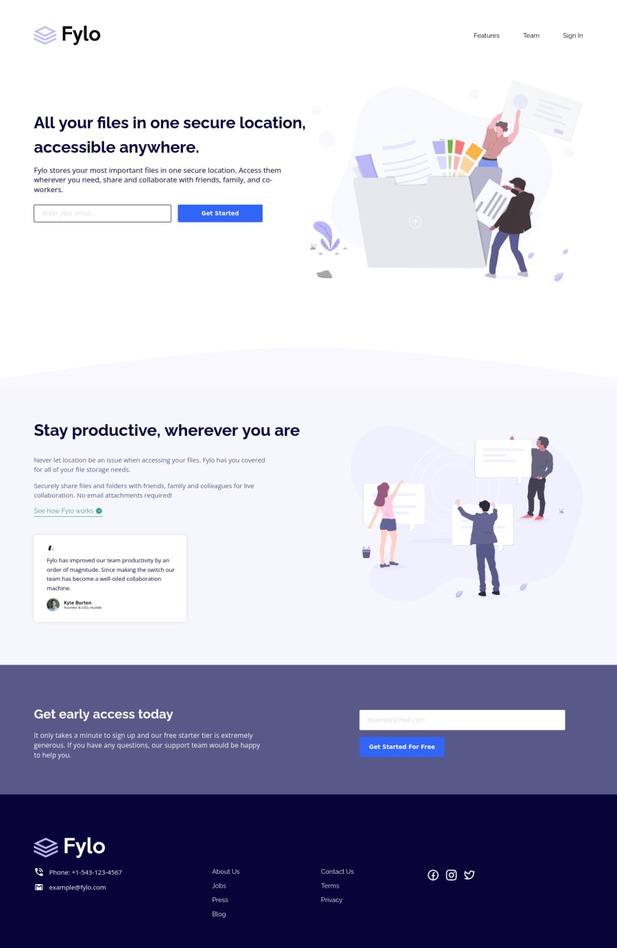 Frontend Mentor Fylo Responsive Landing Page Using Html Css And Javascript Coding Challenge
