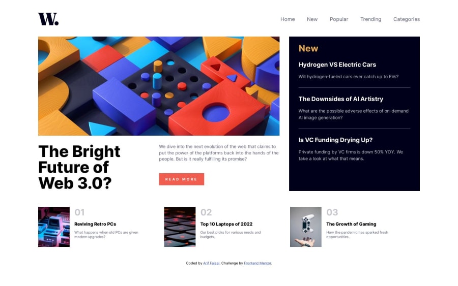 Frontend Mentor News Homepage Using Sass And Vanilla Js Coding