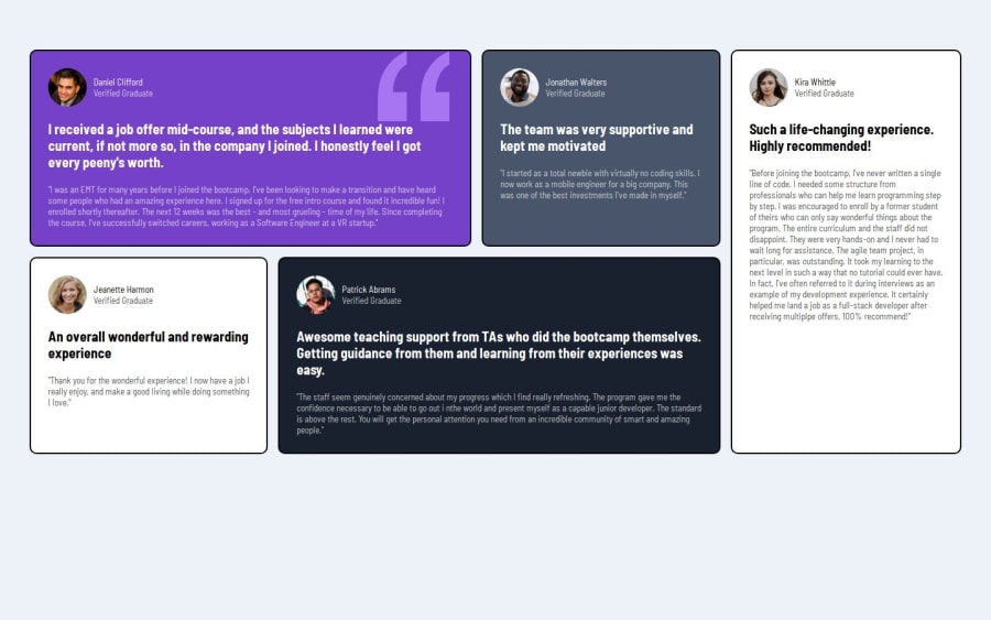 Frontend Mentor Responsive Flex Box Styling With 2 Break Points Coding Challenge Solution