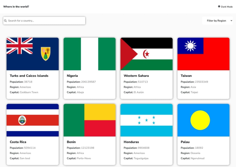 Frontend Mentor Rest Countries With Reactjs And Vite Coding Challenge