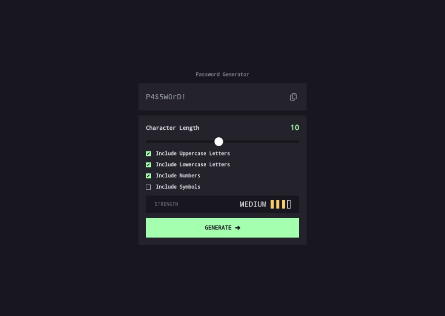 Frontend Mentor Password Generator App Angular Tailwindcss