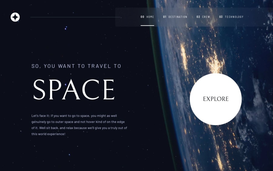 Frontend Mentor Space Tourism Website Made Using React Tailwind Css