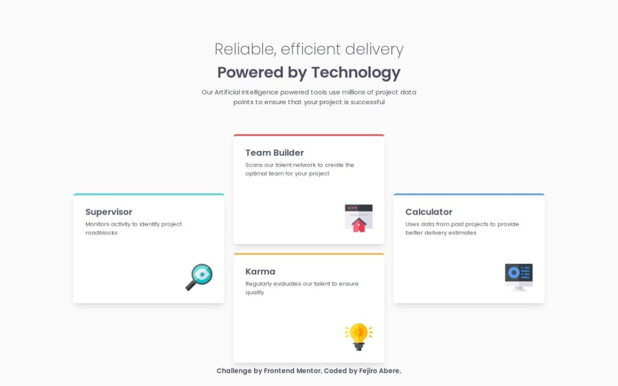 Frontend Mentor Four Card Feature Section Tailwindcss Coding Challenge Solution