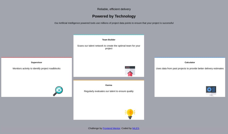 Frontend Mentor Four Card Feature Section Using Html Css And Flexbox