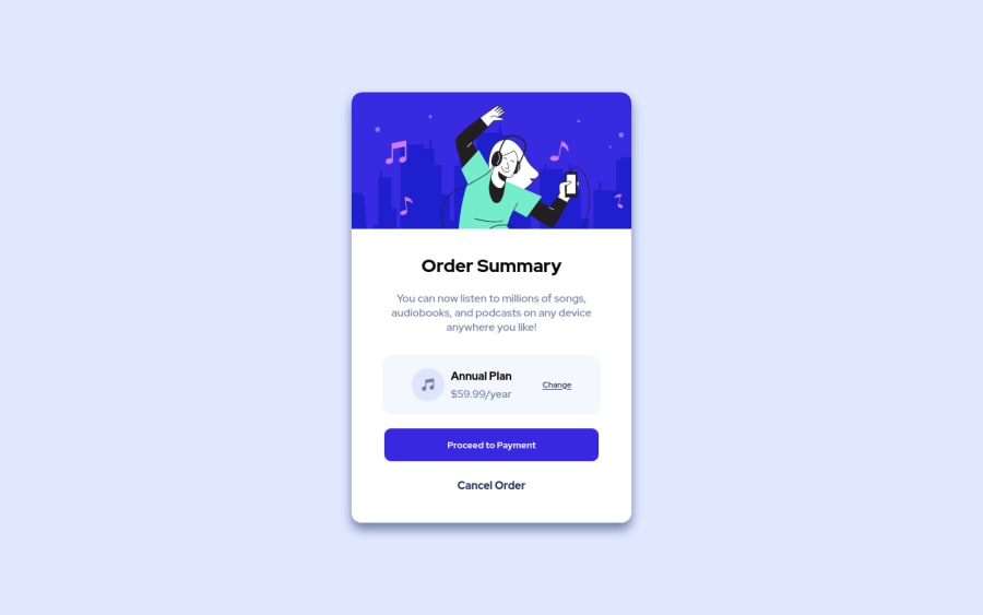 Frontend Mentor Desafio Order Summary Com Html E Css Coding Challenge Solution