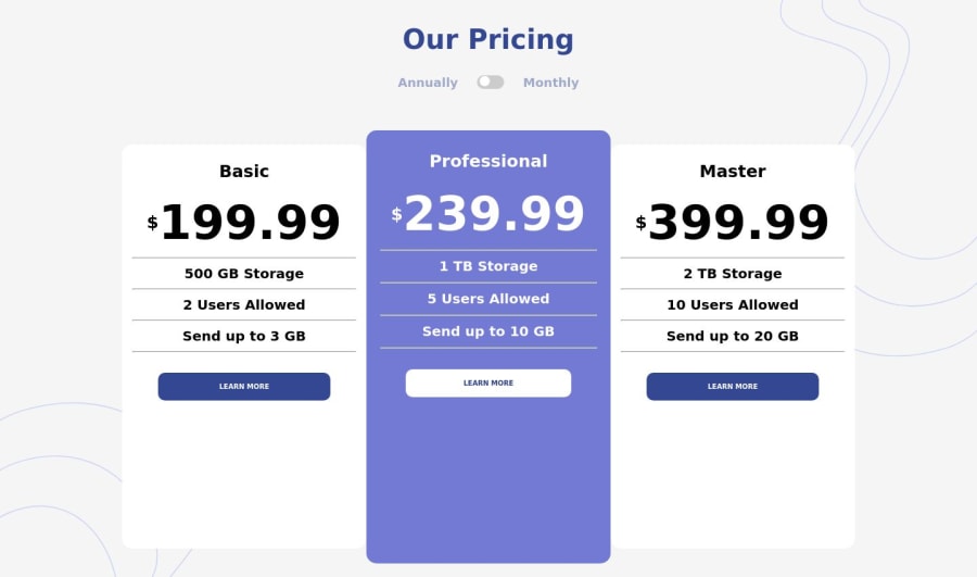 Frontend Mentor Pricing Component Design Using Html And Css Coding Challenge Solution