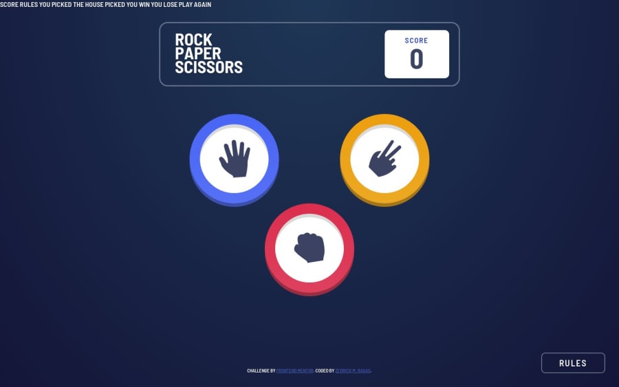 Frontend Mentor Responsive Rock Paper Scissor Game Using Html Css And Javascript Coding