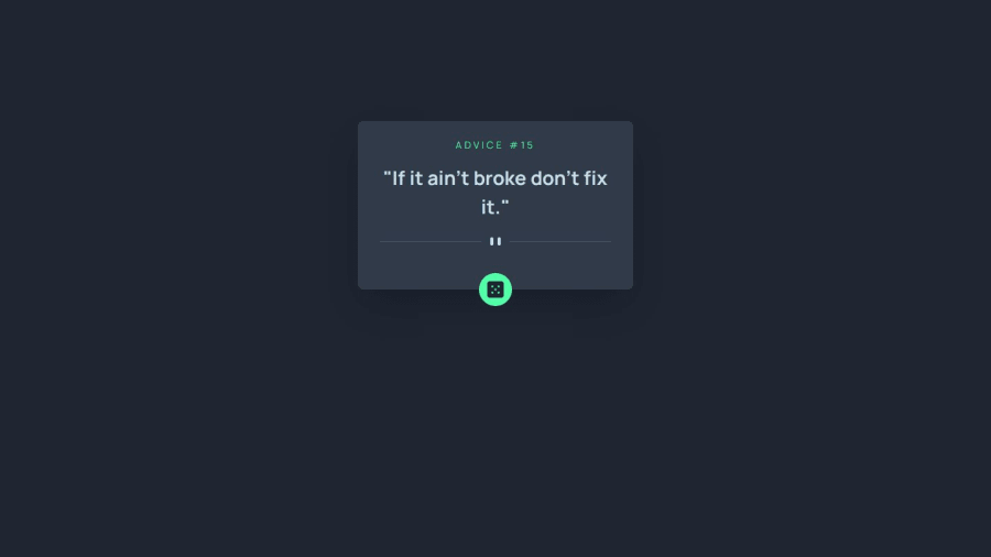 Frontend Mentor Advice Generator Coding Challenge Solution