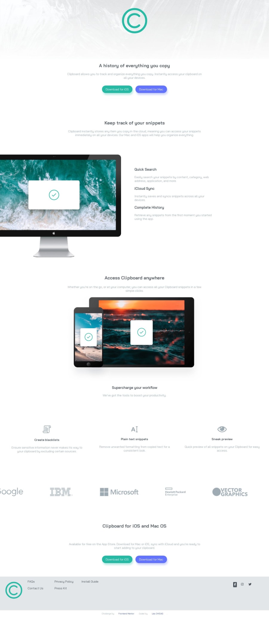 Frontend Mentor Clipboard Landing Page Coding Challenge Solution
