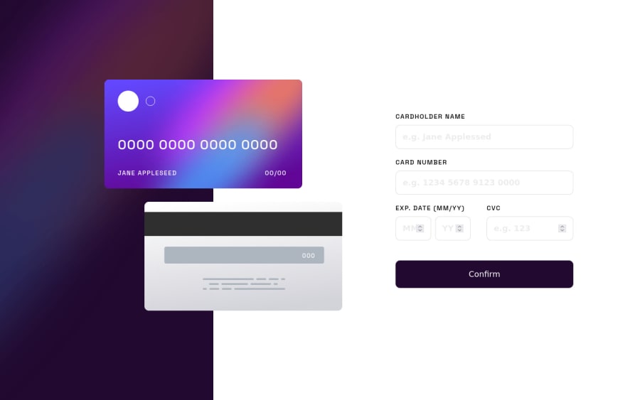 Frontend Mentor Interactive Card Details Form With Flexbox Sass And