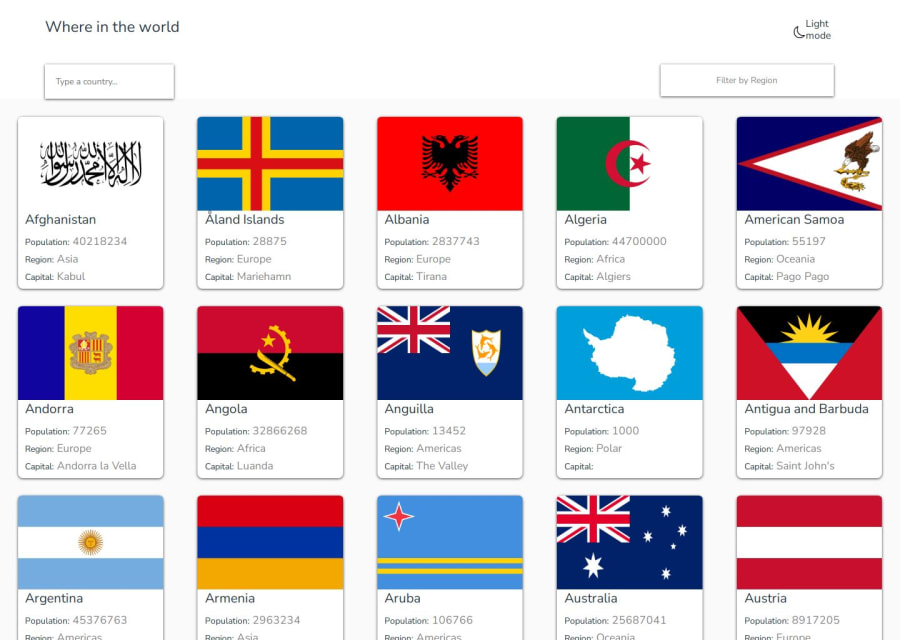 Frontend Mentor Responsive Country Api With React Input Suggestions