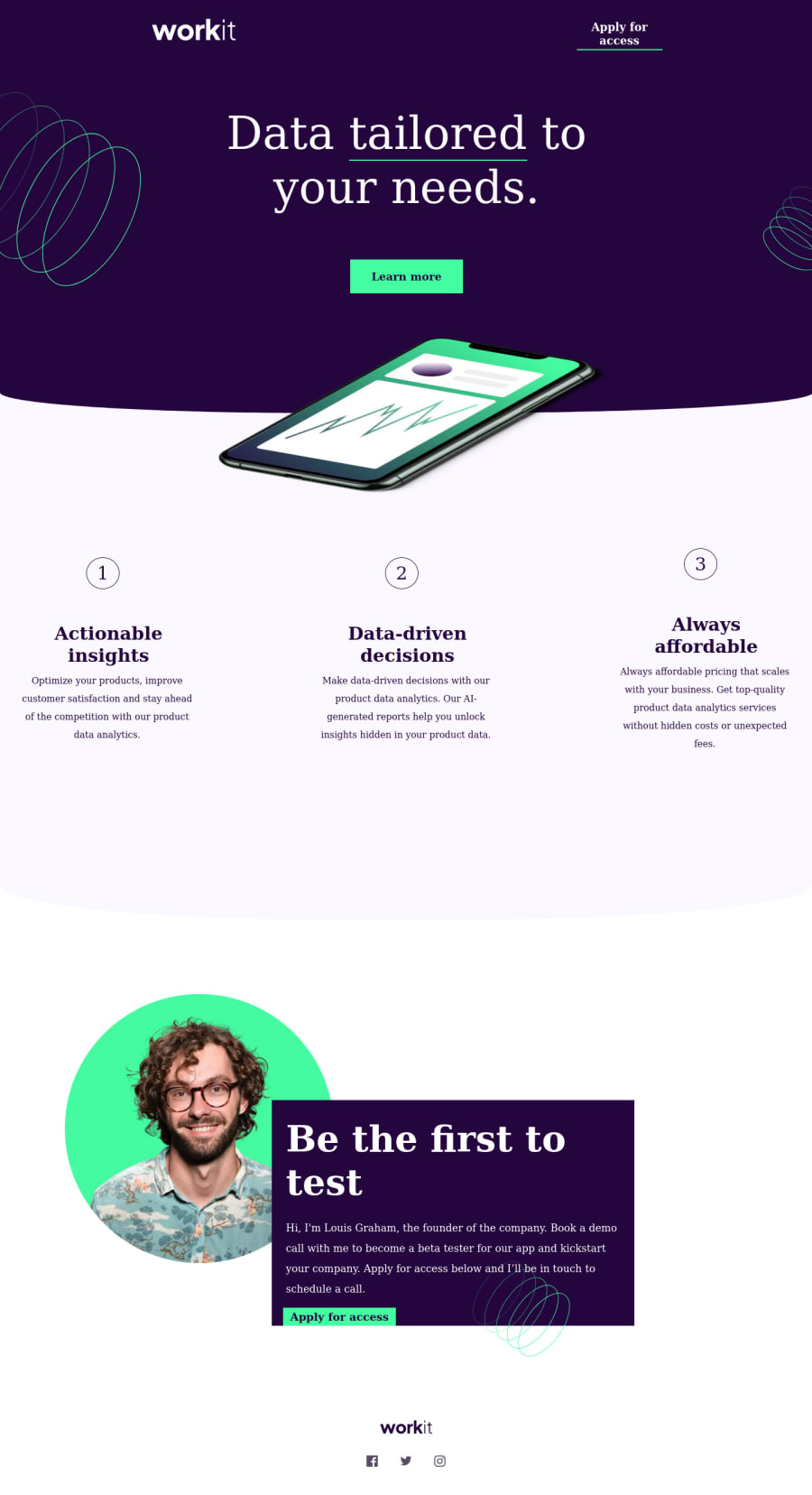 Frontend Mentor Workit Landing Page With Flexbox Coding Challenge Solution