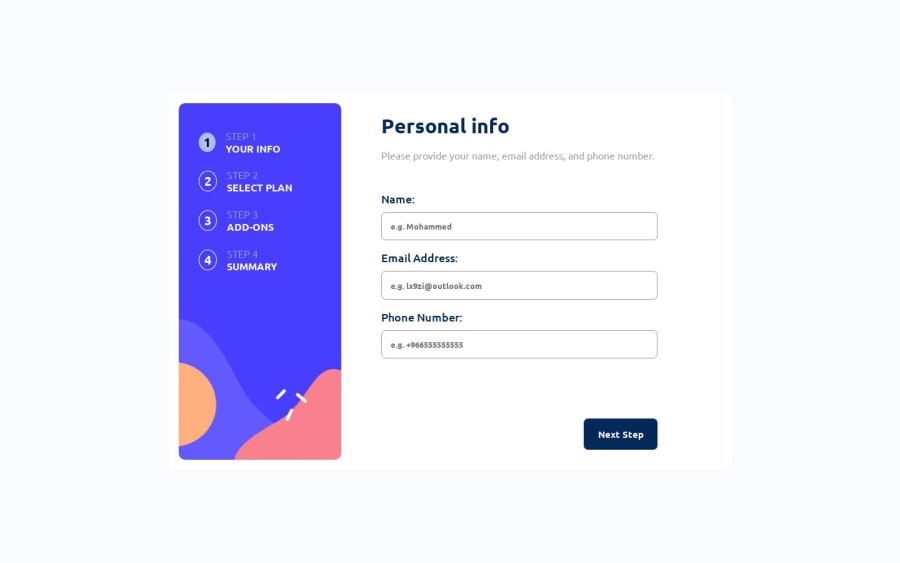 Frontend Mentor Multi Step Form Main Coding Challenge Solution