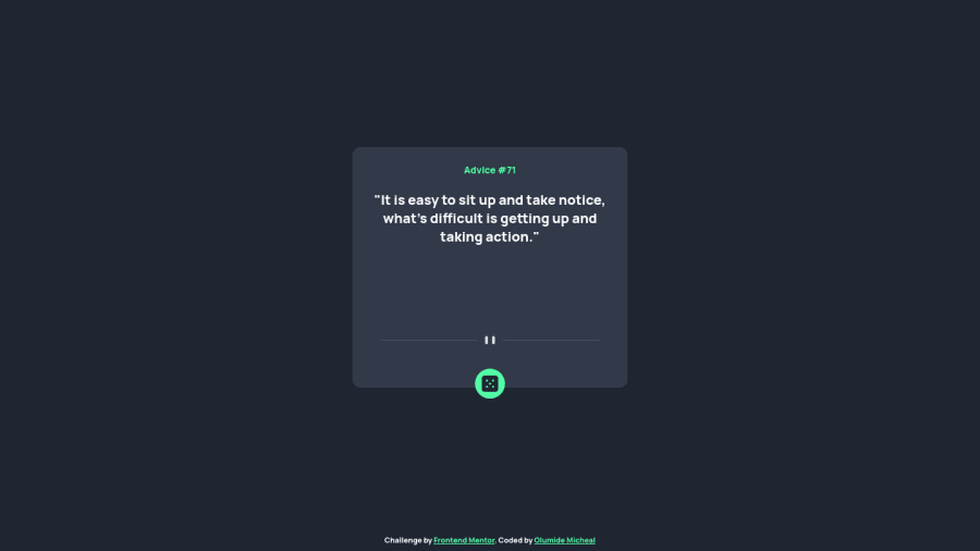 Frontend Mentor Advice Generator App Using Api Coding Challenge Solution